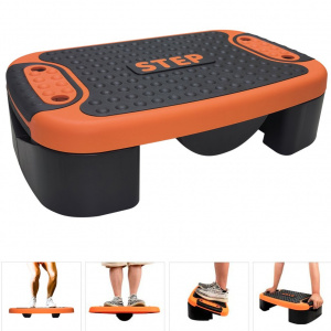 B Fit 2-in-1 Adjustable Aerobic Step Platform Fitness Exercise Stepper ...