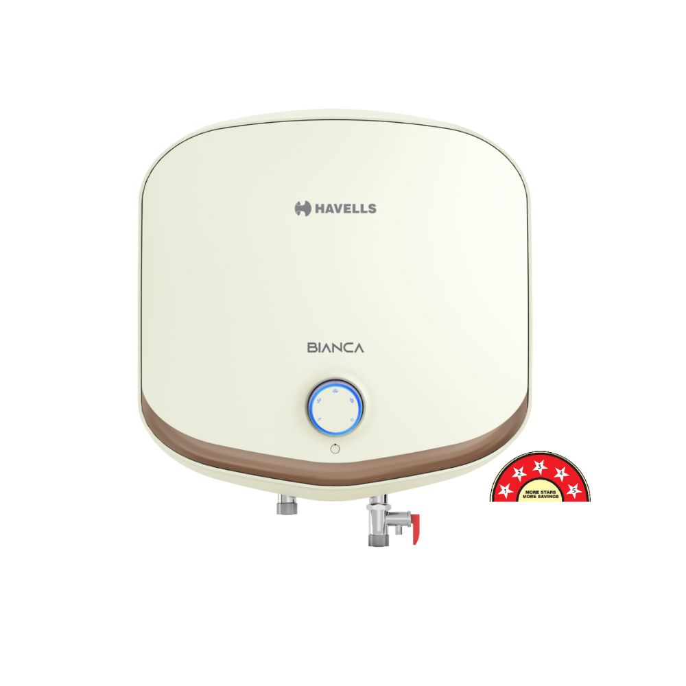Havells Bianca 25 Litre Vertical Storage Water Heater Geyser Ivory Gold Havells Bianca 25 Litre Vertical Storage Water Heater Geyser Ivory Gold