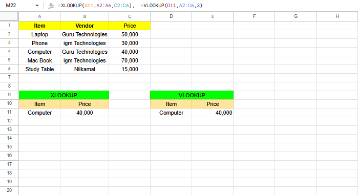 XLOOKUP() vs. VLOOKUP(): Key Differences Explained