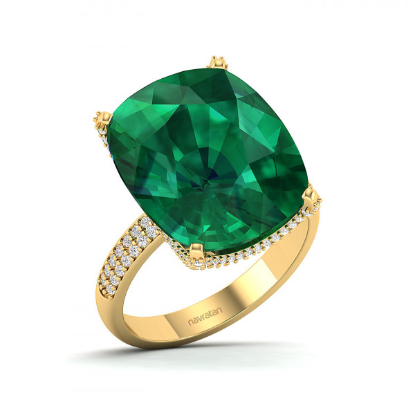 The Fiery Single Stone Emerald Ring