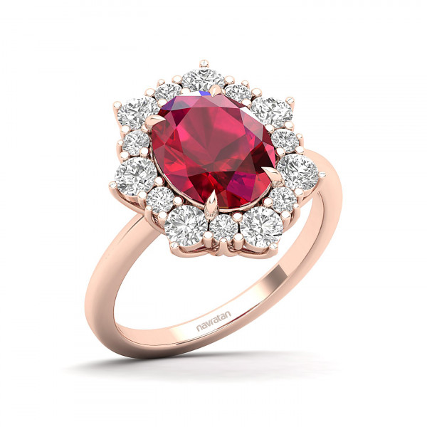 The Floral Cluster Ruby Ring
