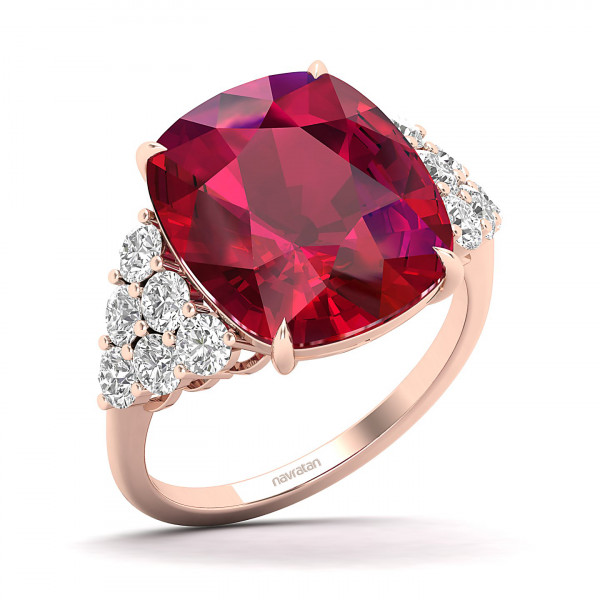 The Glittery Cluster Ruby Ring
