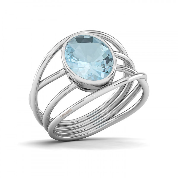 Twirling Aquamarine Gold Ring