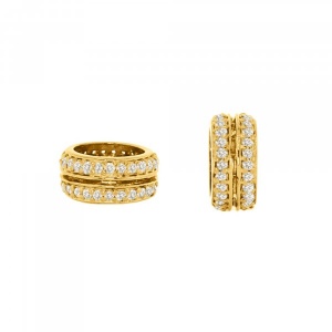 Yellow Gold Double line Diamond Rondelle