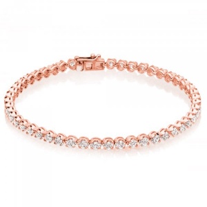 Rose Gold 3.80 Cts Tiger Prong Diamond Tennis Bracelet