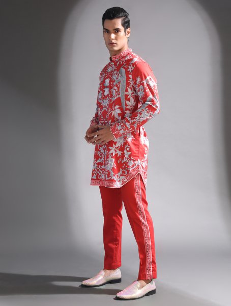 Anton Engineered Printed Kurta Pant Set by Mr. Ajay Kumar