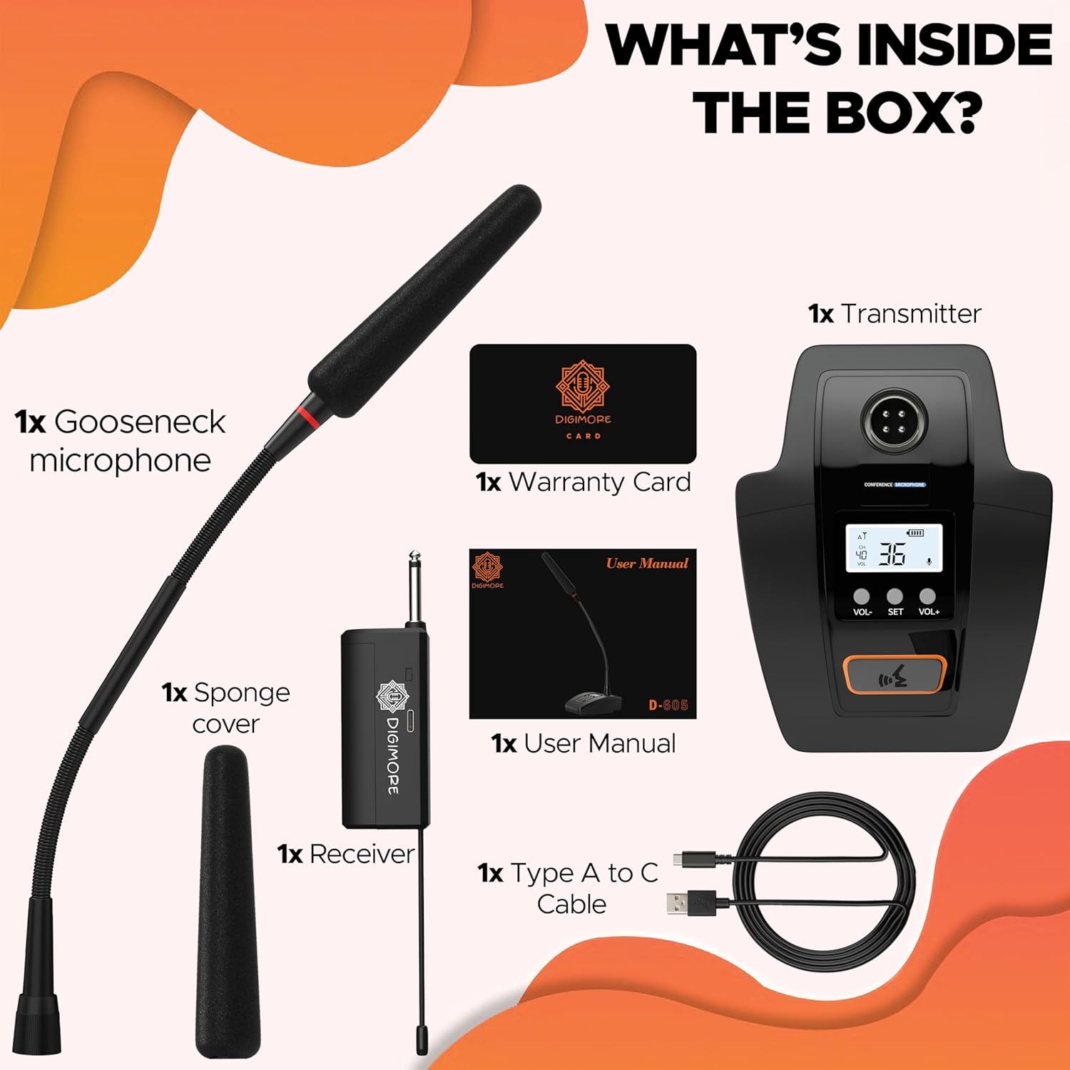 Digimore D-605 UHF wireless microphone system