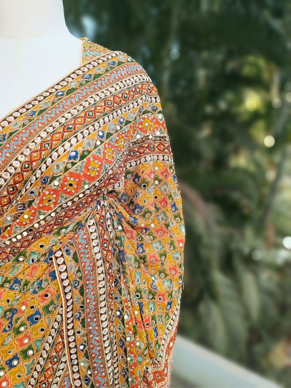 Kalavriti Multicolor Saree with Readymade Heavy Sequin