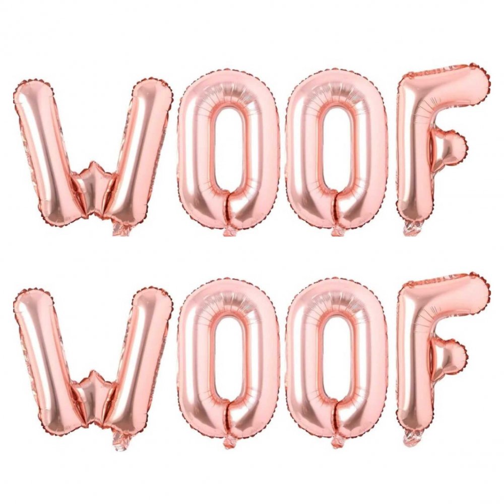 WOOF ROSE GOLD FOIL BALLOONS