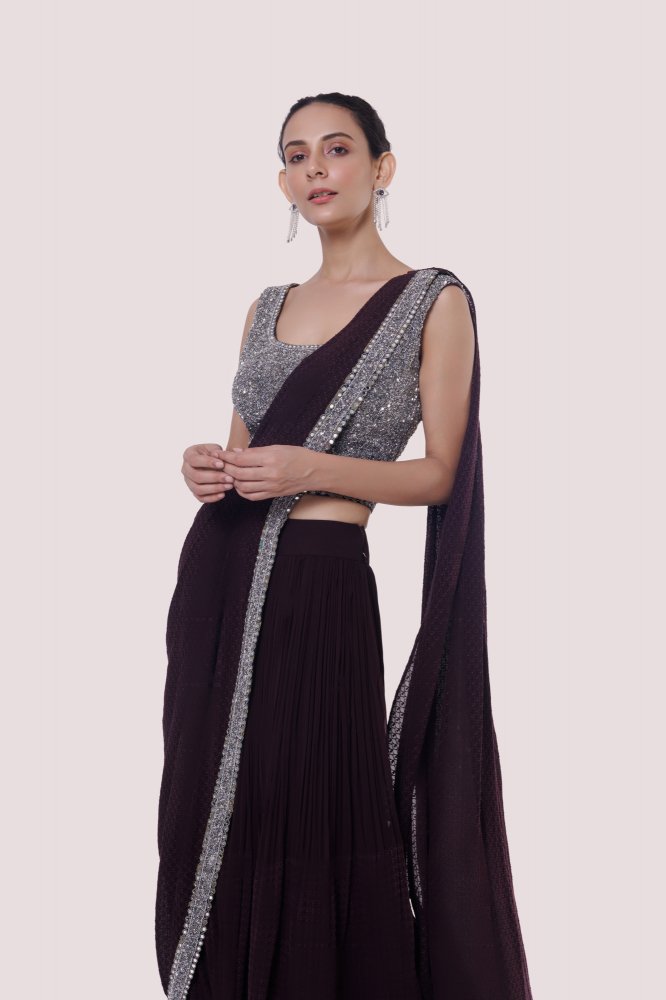 Buy Designer Drape Sarees Online - Onaya