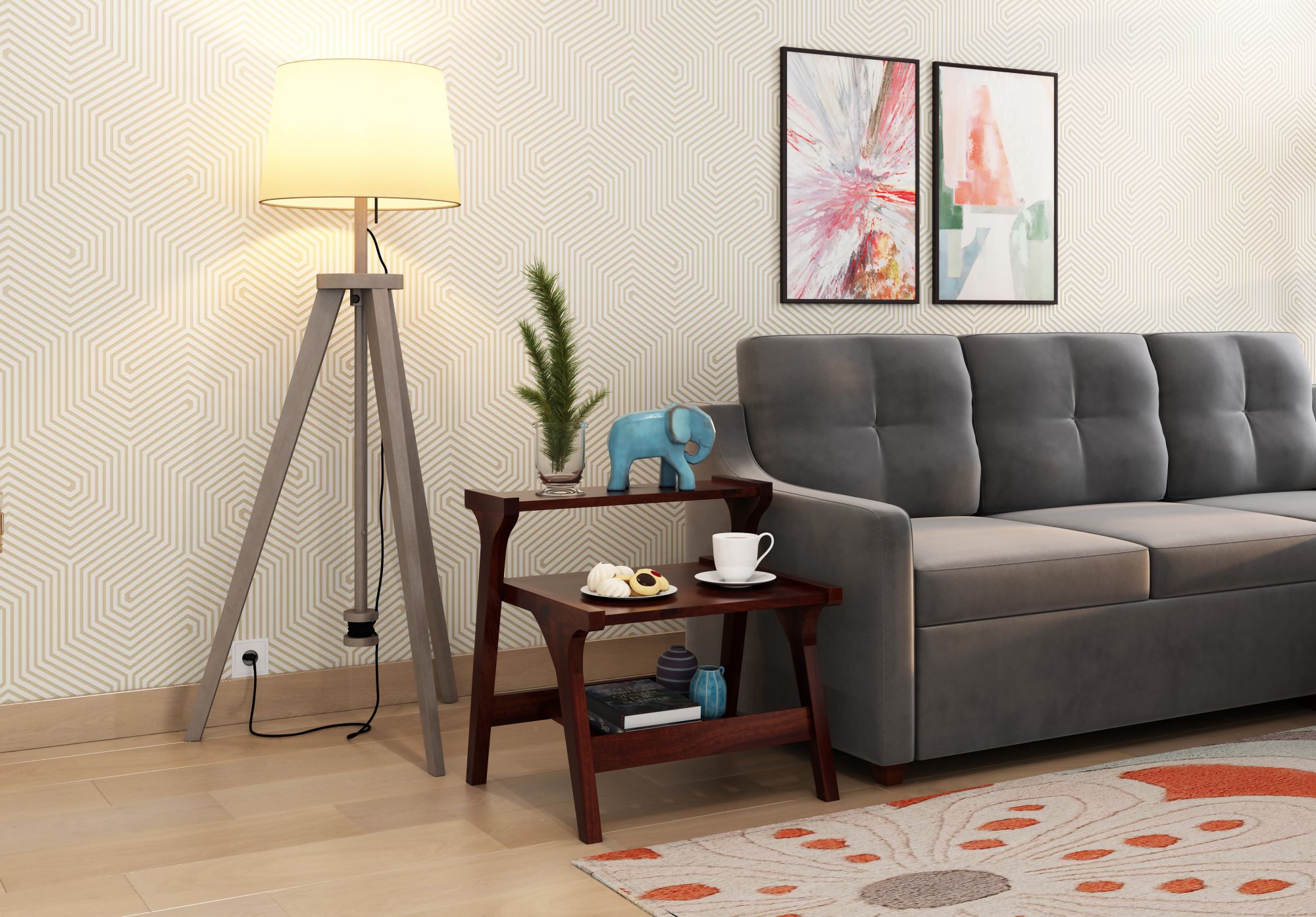 Buy Lofty Wooden Coffee Table (Walnut Finish) Online in India - PlusOne
