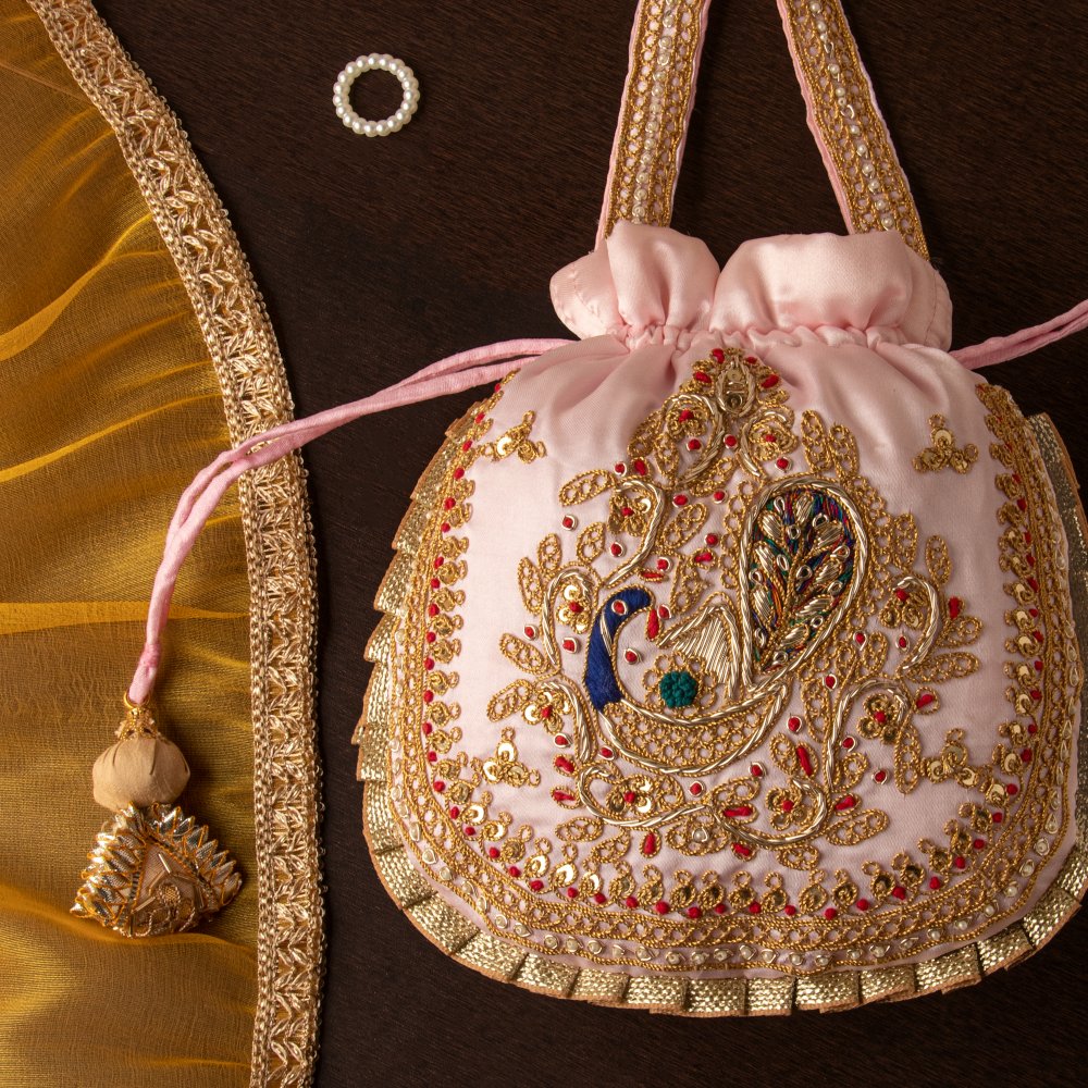 Marodi peacock handwork potli bag