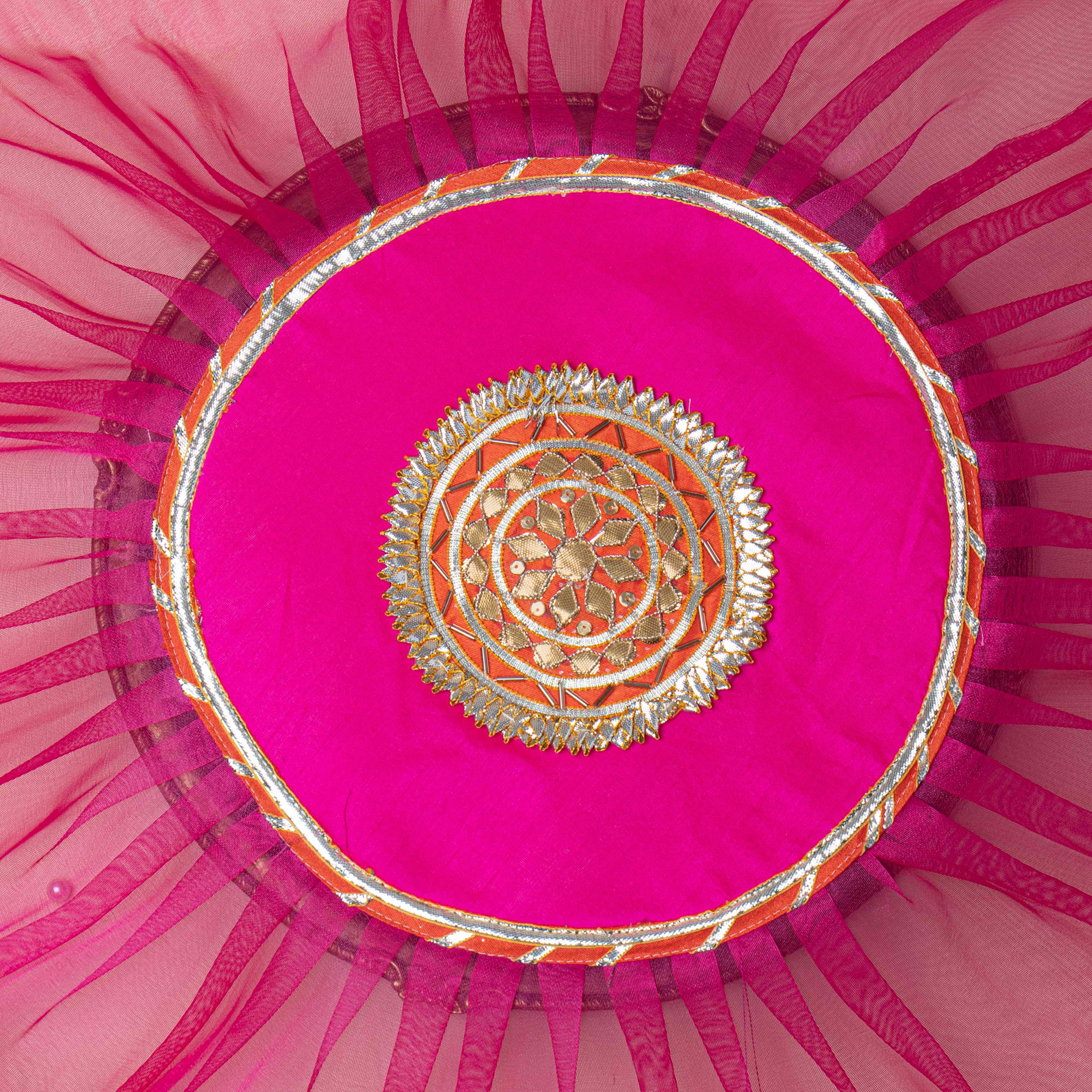 Rani Decorative Traditional Indian Gota Embellish Organza Thali Cover ...