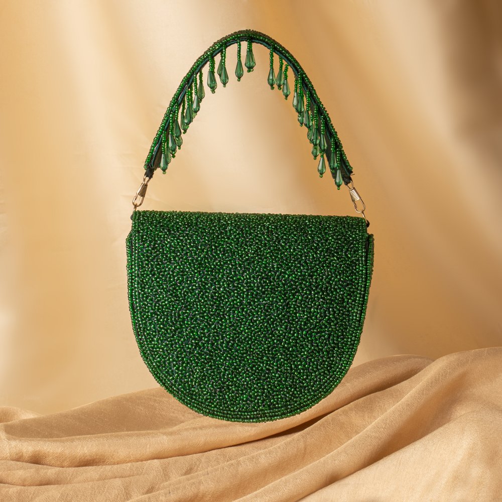 Floret Leaf Emerald Bag