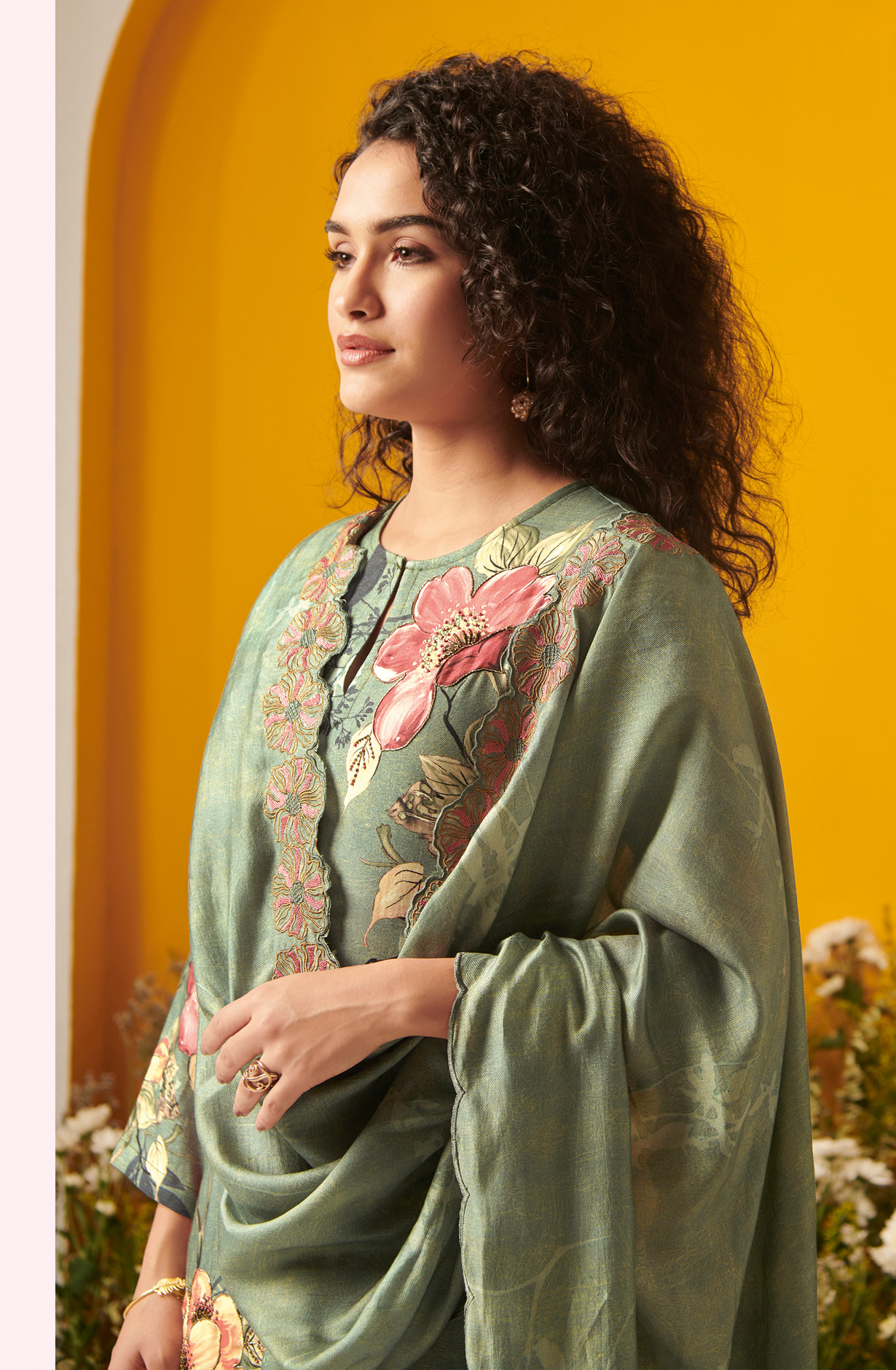 Pashmina Pastel Green Unstitched Salwar Kameez - FRE913