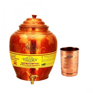 Pure Copper Water Pot Belly Design 16 Liter With 1 PC Copper Glass 300 ...