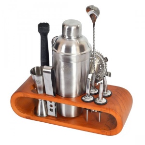 Bar Set for Drink Mixing Bar Tools: Cocktail Shaker, Jigger, Strainer ...