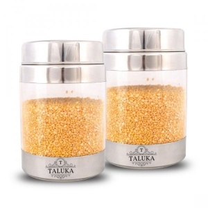 Round Stainless Steel Unbreakable Fiber Designer Jar Container Canister ...