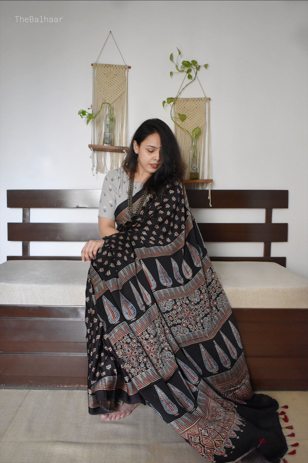 BLACK AJRAKH SAREE #3